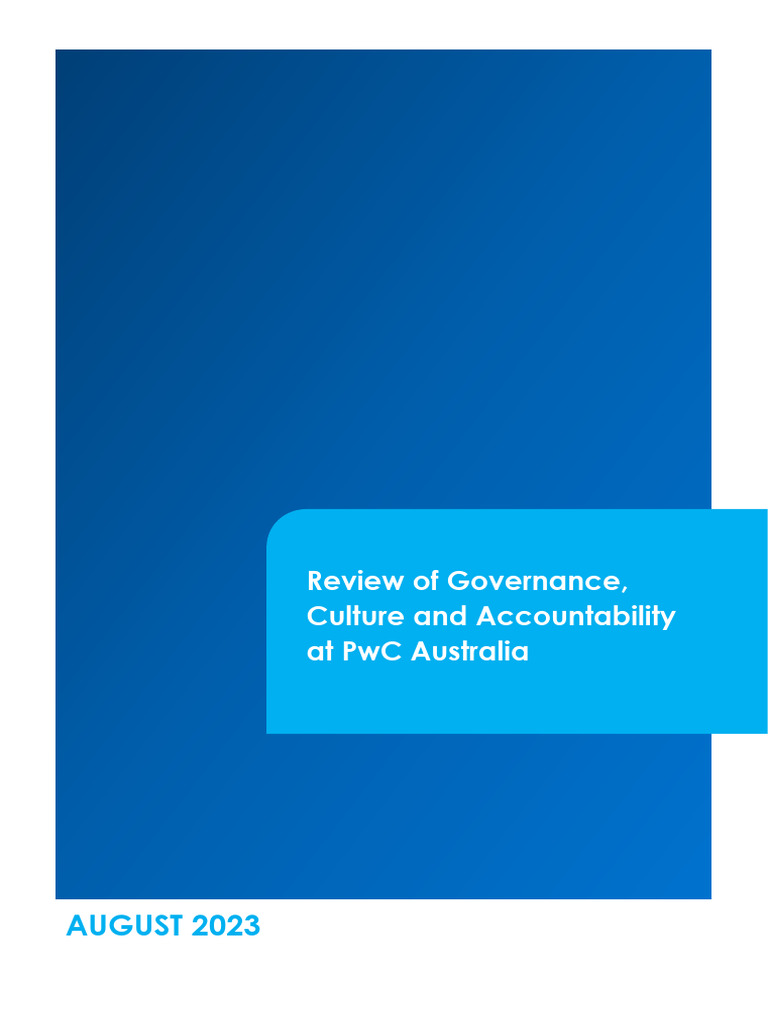 PWC Australia-Switkowski Independent Review of Governance, Culture and ...