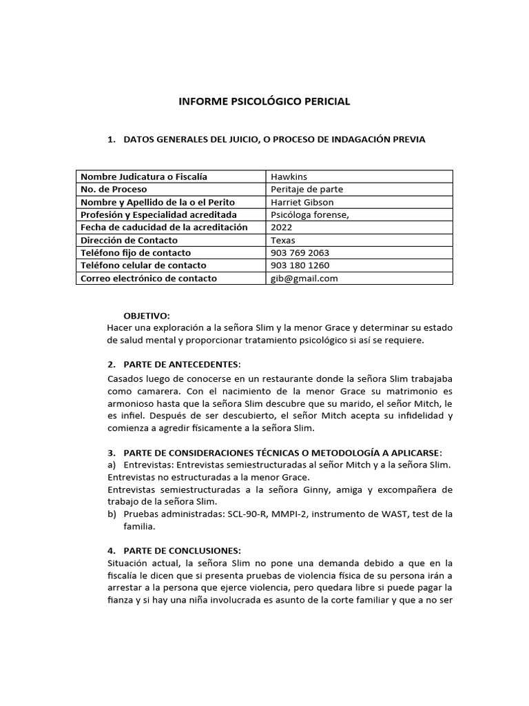 Formato de Informe Pericial | PDF