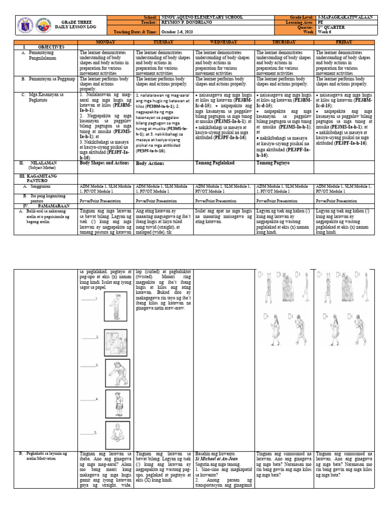 Mapeh (Pe) 3-Q1-W6 | PDF