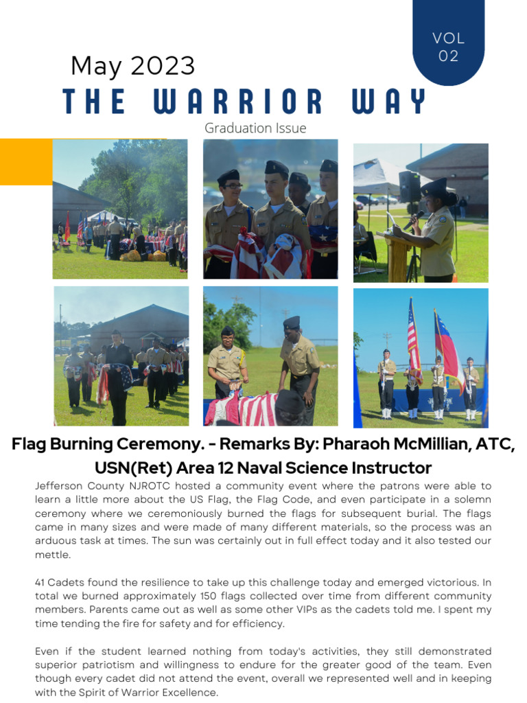 The Warrior Way: Flag Burning Ceremony. - Remarks By: Pharaoh Mcmillian ...