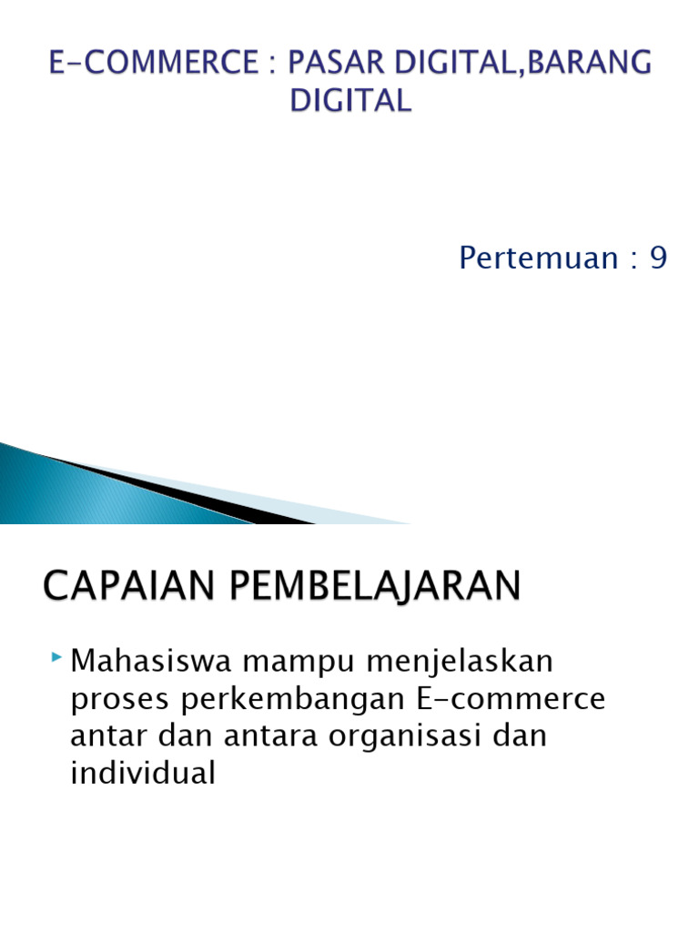 Pertemuan 10 E-COMMERCE PASAR, BARANG DIGITAL | PDF