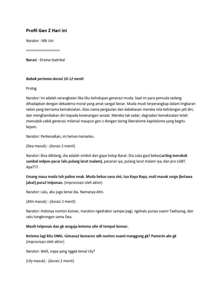 Script Drama Remaja | PDF