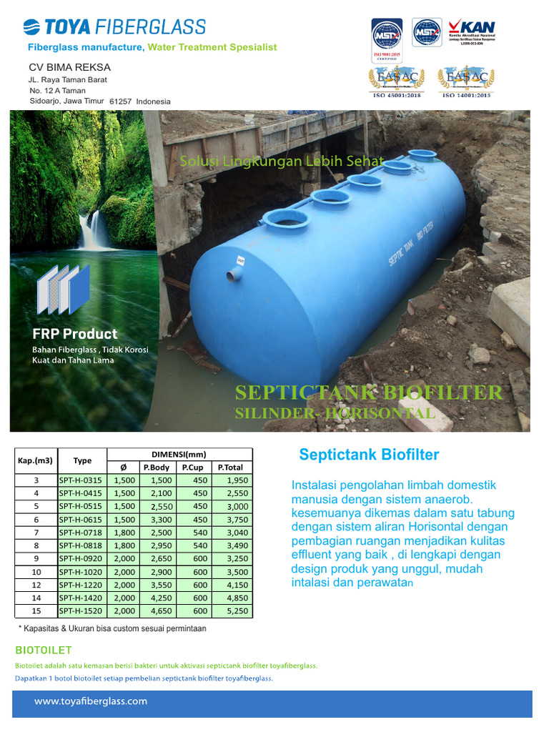 Brosur Septictank Horisontal v2 | PDF