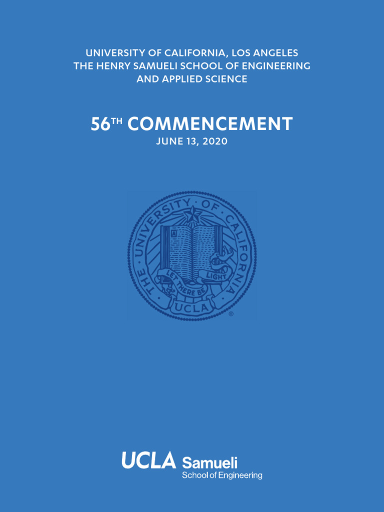 Ucla Samueli Commencement Program 2020 | PDF
