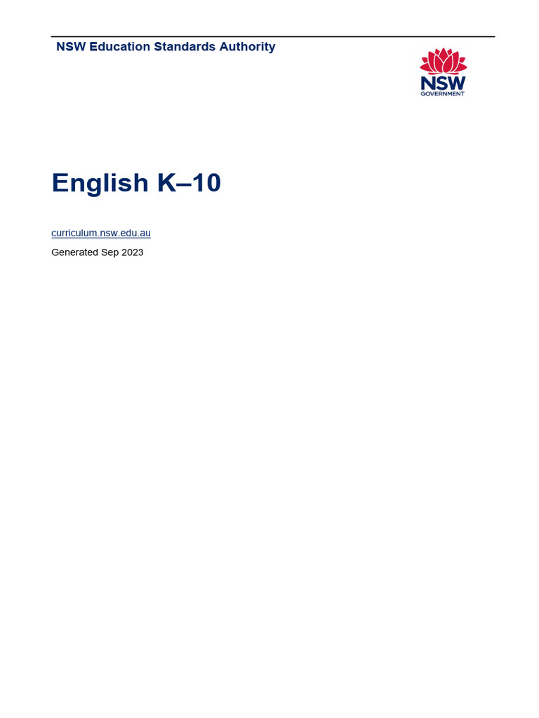 NESA - english_k_10_2022 (ES1, S1, S2, S3) | PDF
