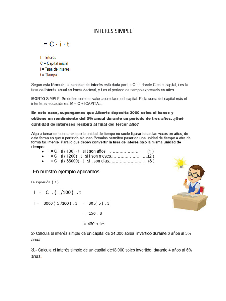 INTERES SIMPLE - Doc Cuarto | PDF