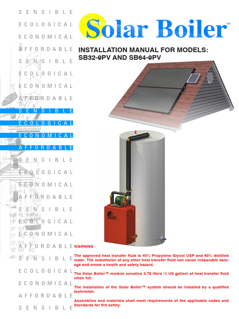 Solar Boiler Manual CSA Orange | PDF | Water Heating | Solar Energy
