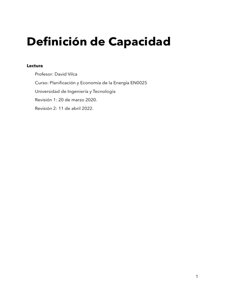 Definición de Capacidad | PDF