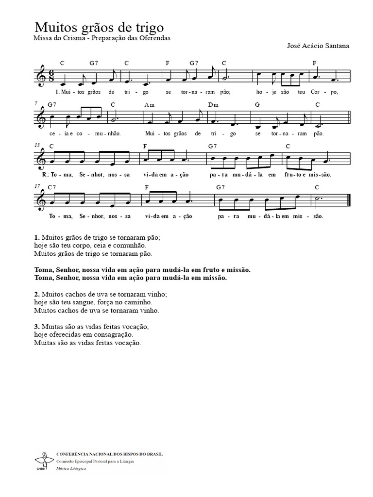 Partitura - Muitos Grãos de Trigo | PDF