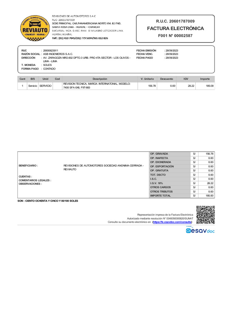 206017ada87009 01 F001 2587 | PDF | Industrias de servicio | Pagos