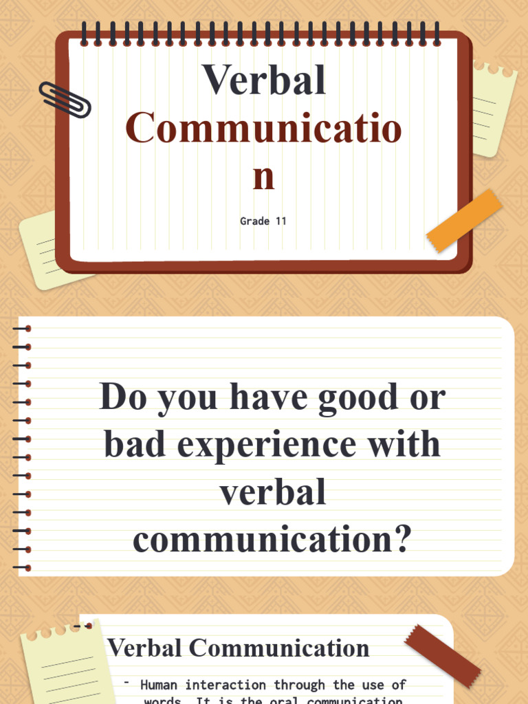 Understanding Verbal Communication | PDF | Communication | Nonverbal ...