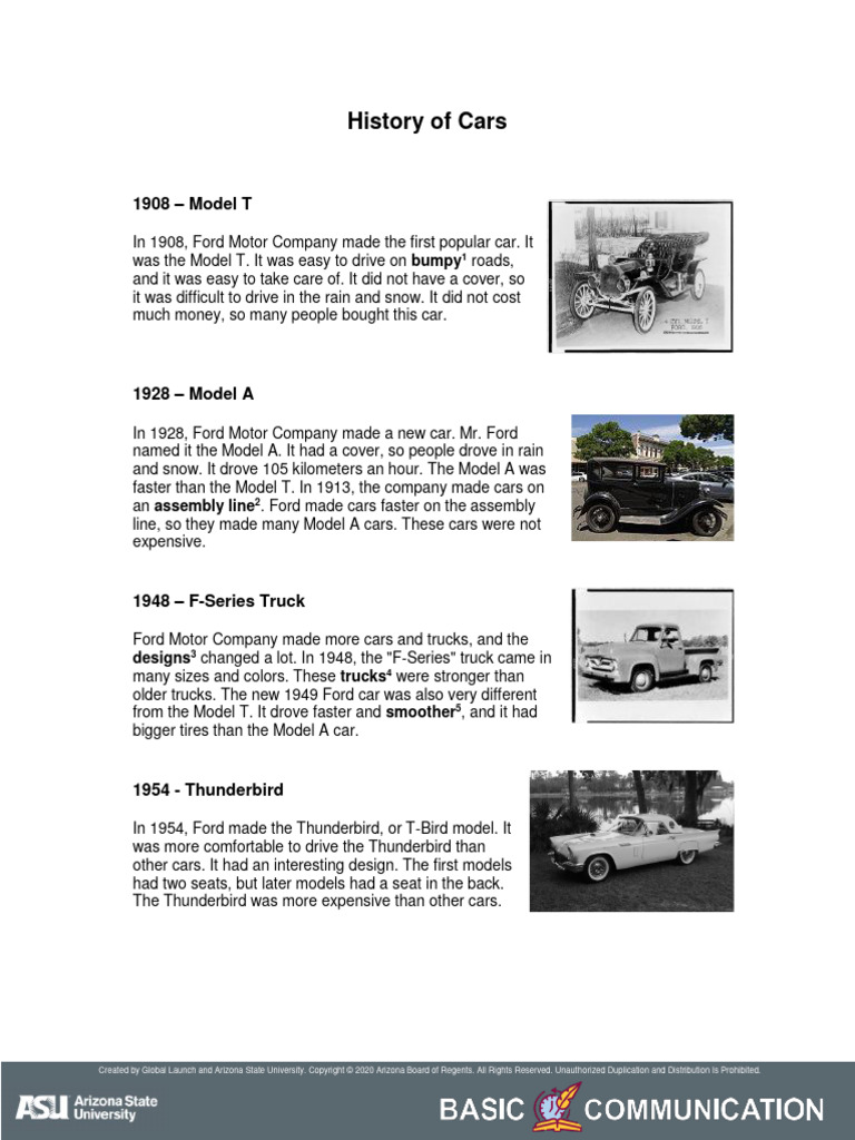 Evolution of Ford Cars Through History | PDF