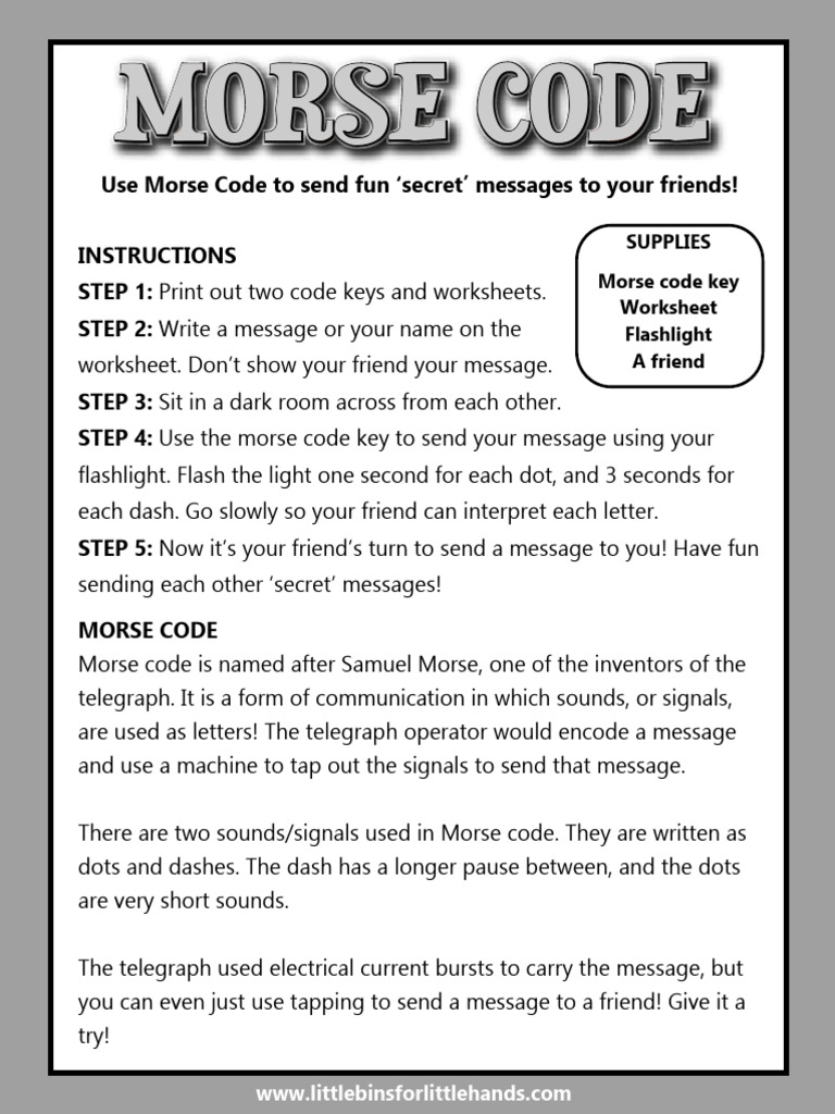 Flashlight Morse Code Fun Guide | PDF