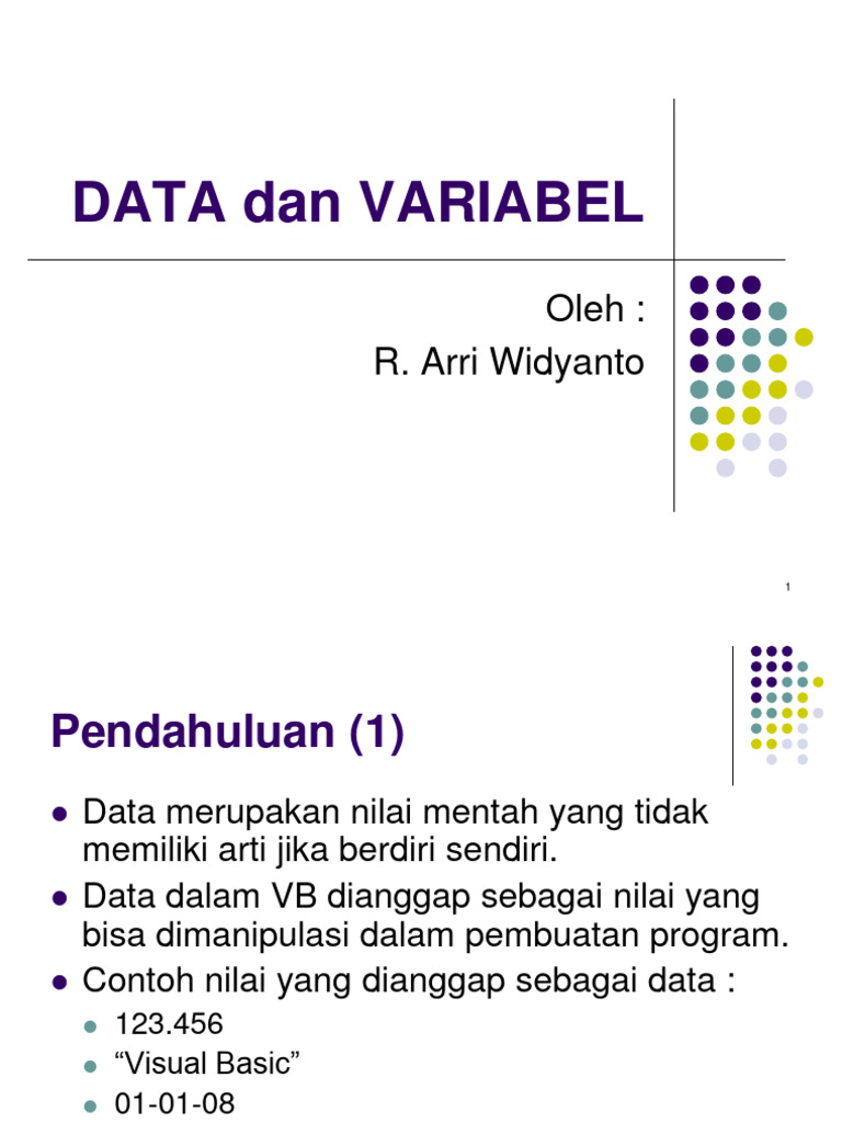 04. DATA dan VARIABEL | PDF