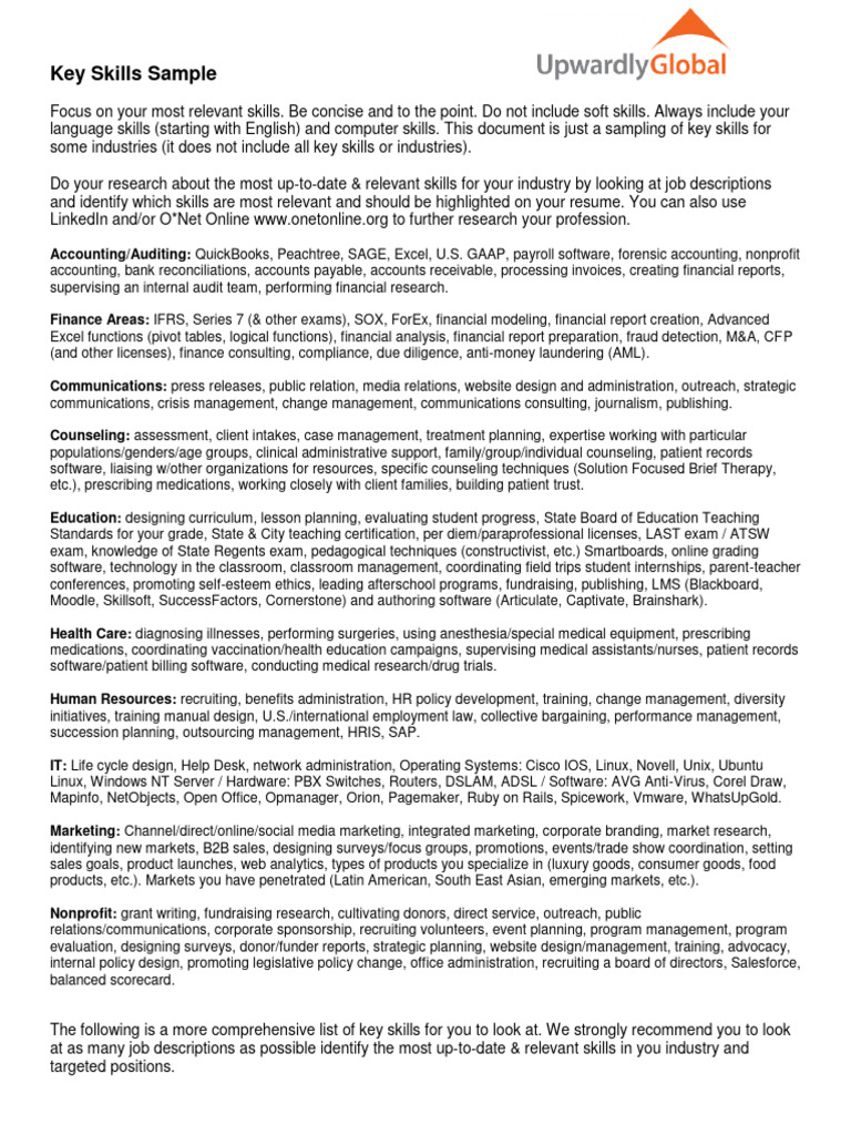 Key Skills Sample | PDF
