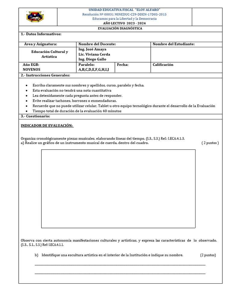 Evaluaciòn diagnòstica NOVENOS 2024 eca | PDF Evaluaciòn diagnòstica NOVENOS 2024 eca | PDF