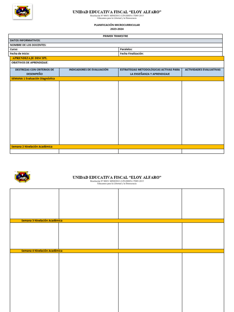 Decimo Animacion Lectura Planificacion Microcurricular Priemr Trimestre | PDF | Evaluación ...