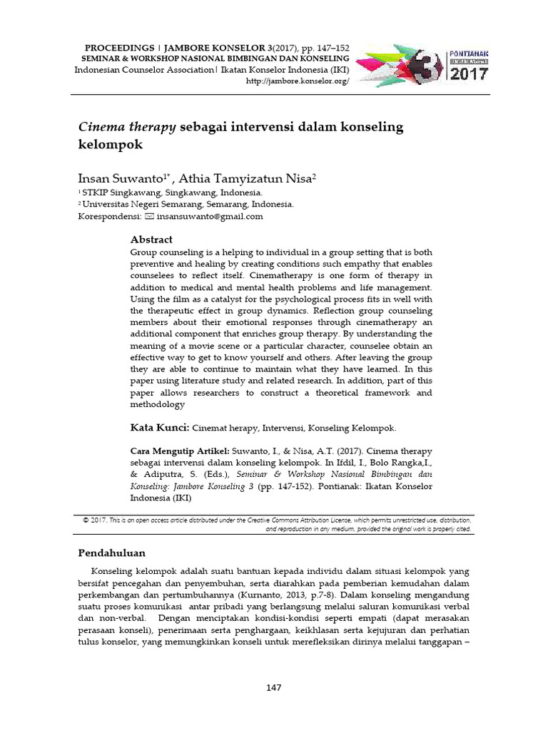 Cinema Therapy Sebagai Intervensi Dalam Konseling Kelompok | PDF | Psychotherapy | Medical ...