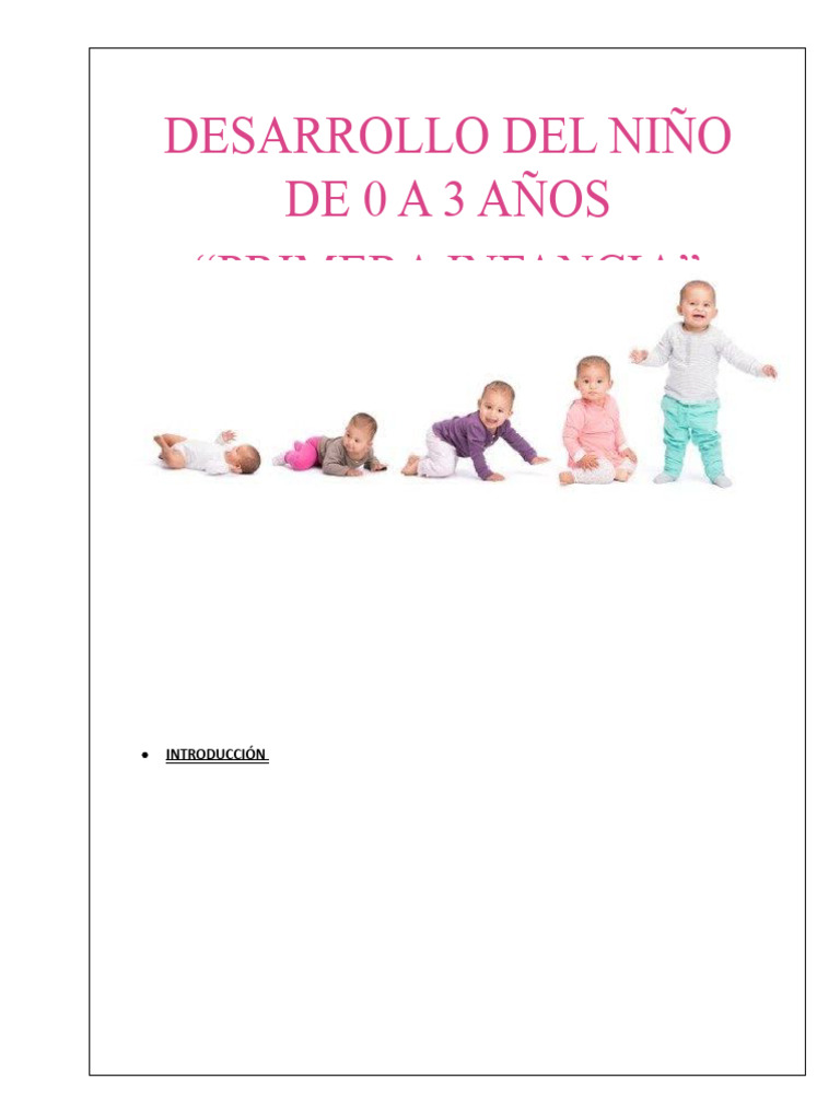 Informe de Desarrollo de 0 A 3 Años | PDF | Desarrollo cognitivo | Sicología