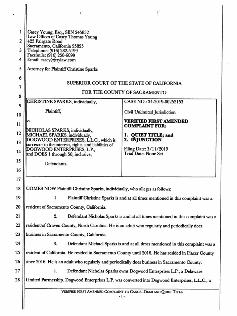 Verified First Amended Complaint | PDF