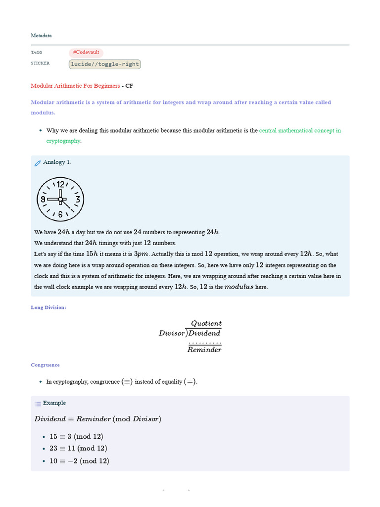 Modular Arithmetic | PDF Modular Arithmetic | PDF