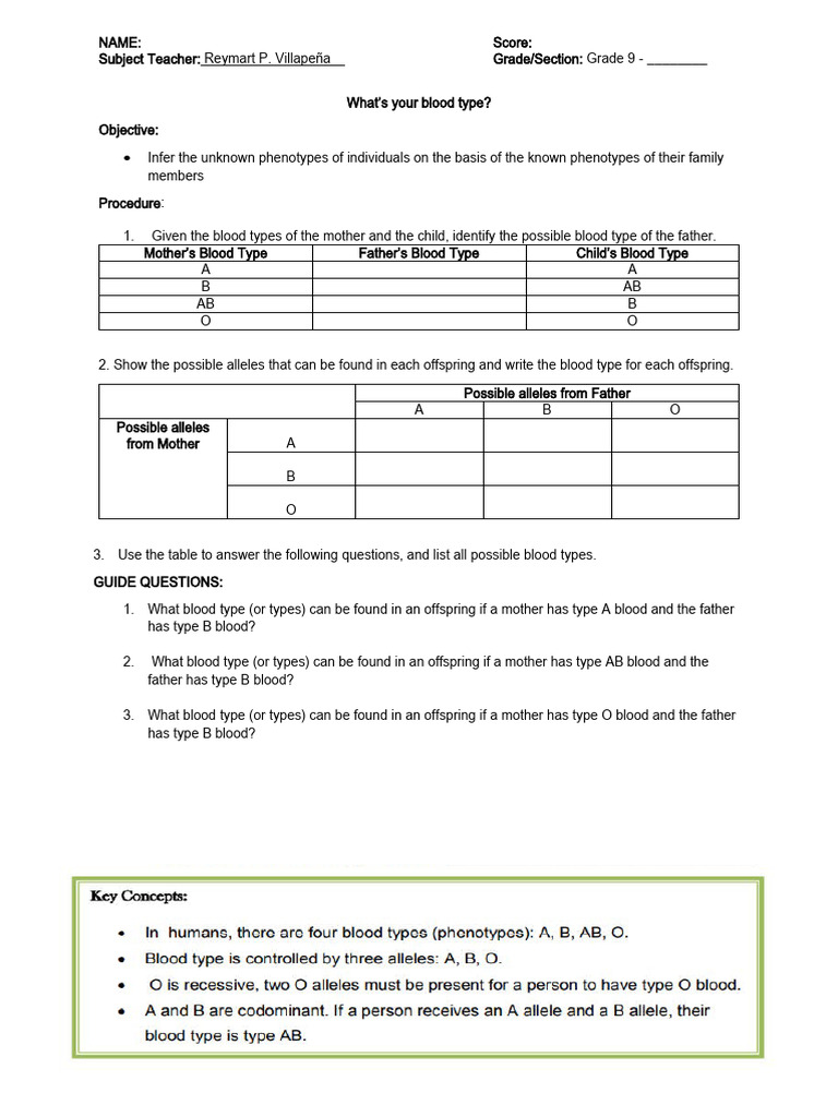 What's Your Blood Type | PDF