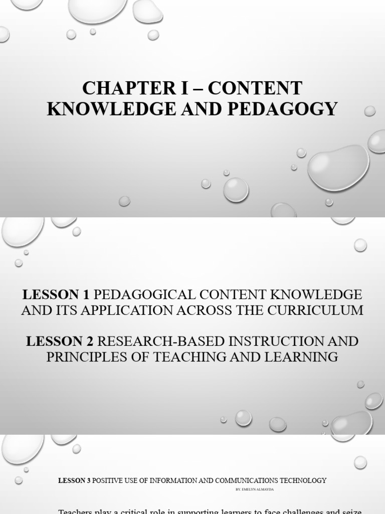 Chapter I – Content Knowledge and Pedagogy | PDF