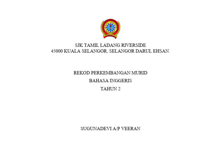 Cover Page Rekod Perkembangan Murid 2023 | PDF