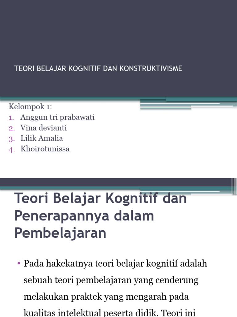Teori Belajar Kognitif Dan Konstruktivisme | PDF Teori Belajar Kognitif Dan Konstruktivisme | PDF