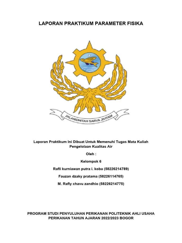 Praktikum Parameter Fisika Kualitas Air | PDF