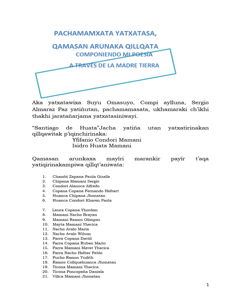 Poesia en Compi Aymara | PDF