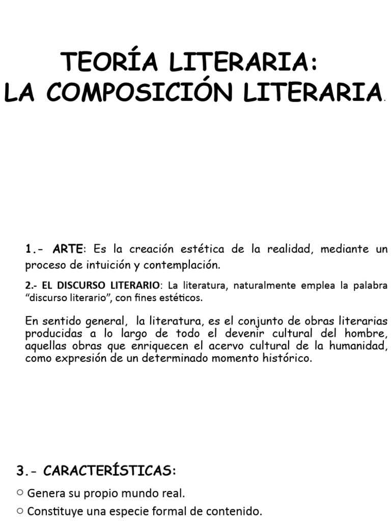 Composición Literaria: Teoría y Elementos | PDF