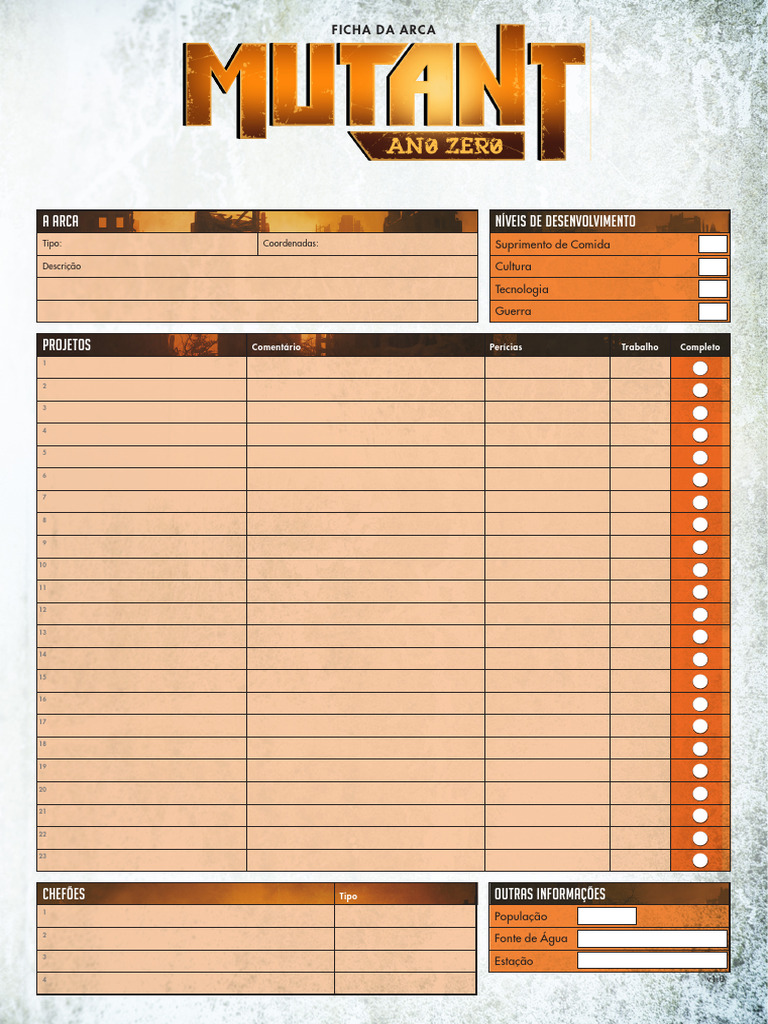 Mutant Ficha Arca PDF Free | PDF