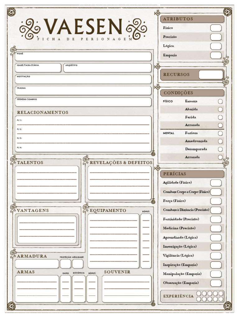 Vaesen - Character Sheet | PDF