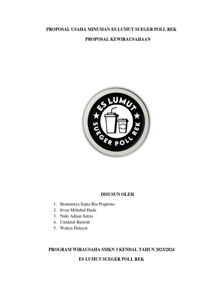 Proposal Usaha Minuman Es Lumut Sueger Tenan Rek | PDF