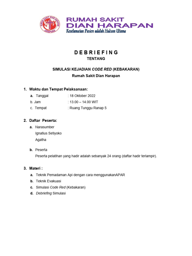 Debriefing Simulasi Bencana | PDF