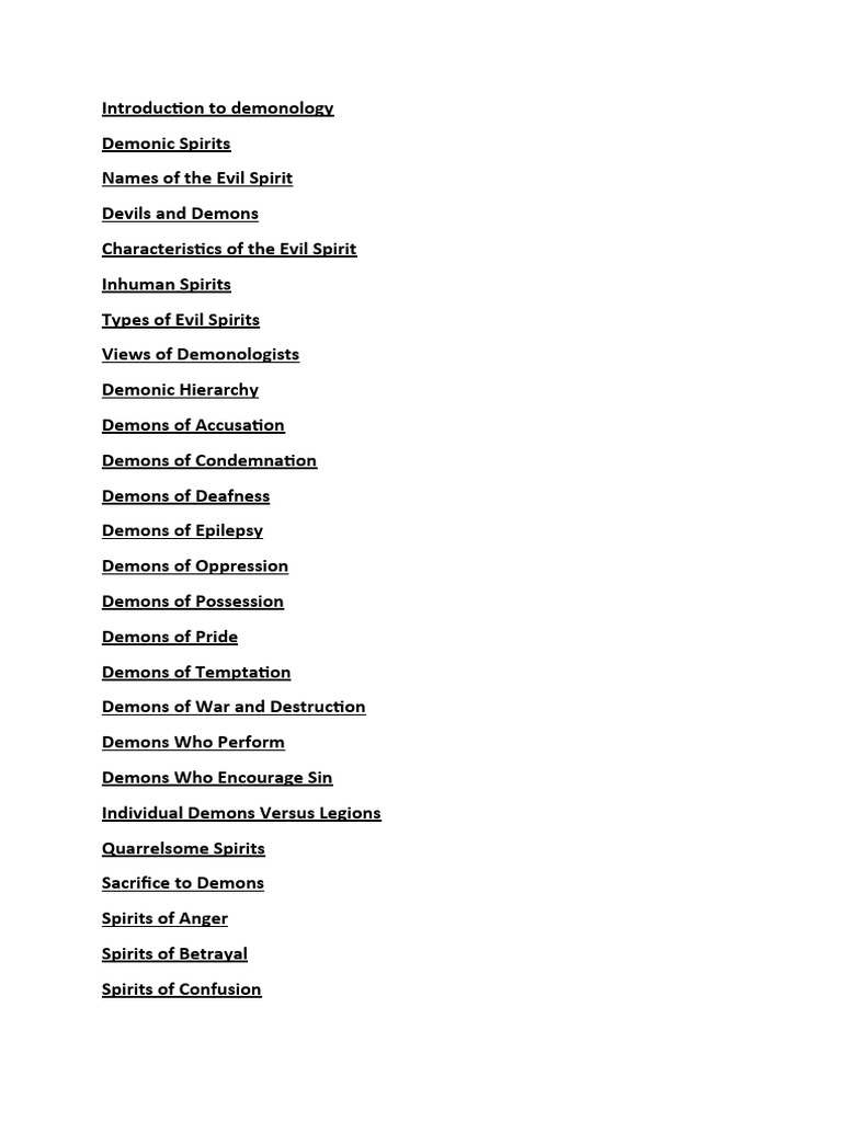 Introduction to Demonology | PDF