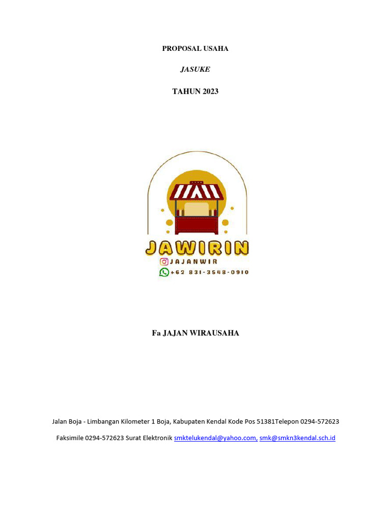 Proposal Usaha Jasuke 2023 | PDF