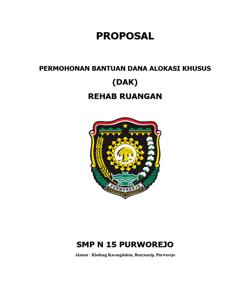 Proposal DAK Rehab Perpustakaan SMP N 15 | PDF