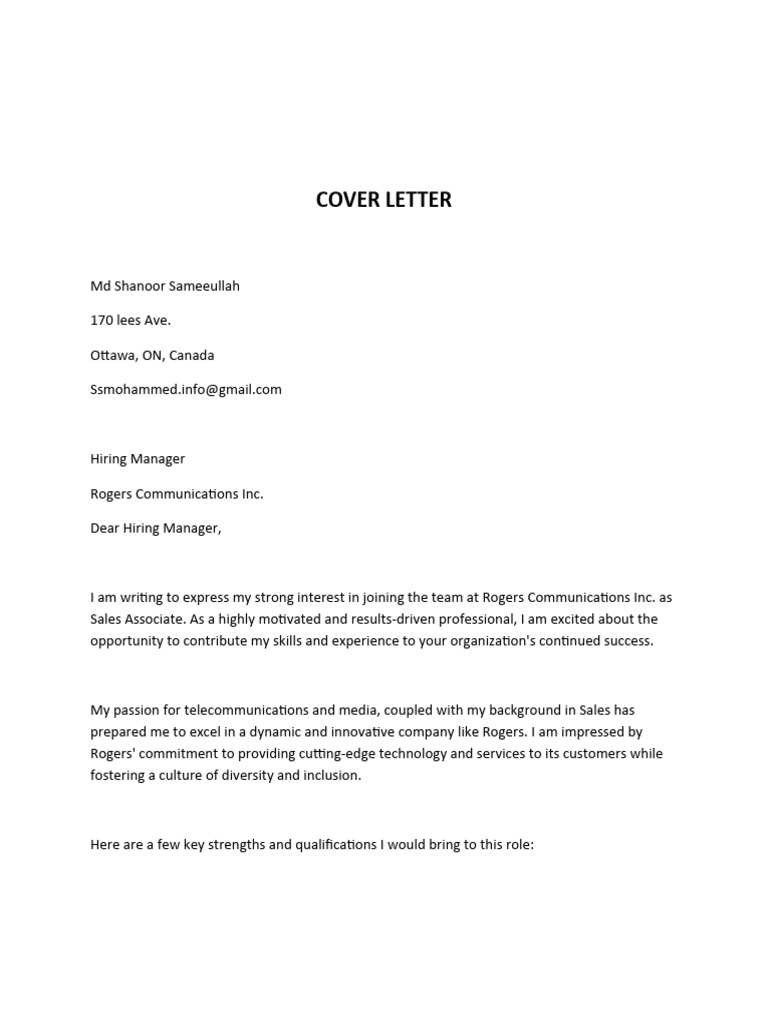 Rogers Cover Letter | PDF