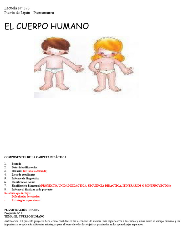 El Cuerpo Humano | PDF | Evaluación