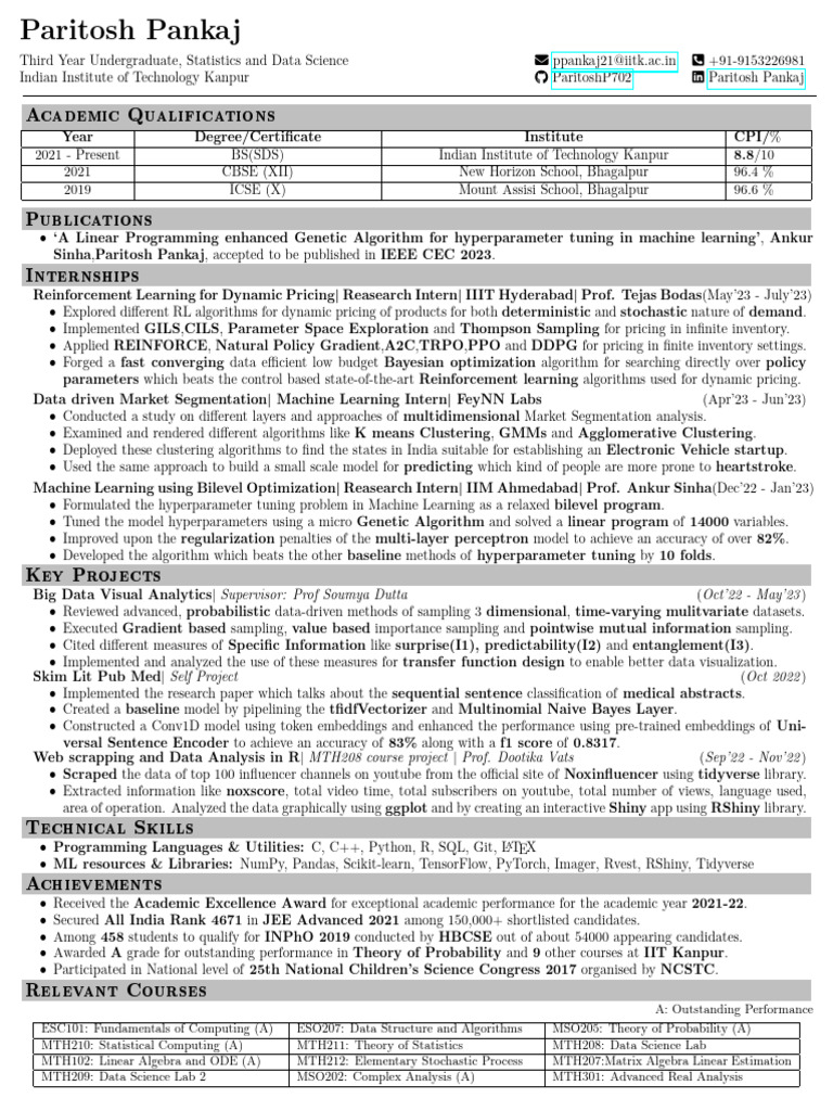 Resume PDF | PDF | Machine Learning | Cluster Analysis