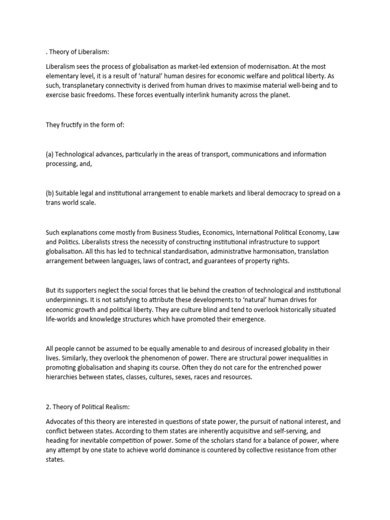 Theory of Liberalism | PDF
