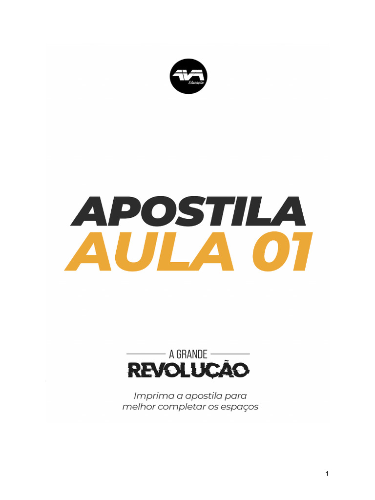 Apostila - Conteúdo Da Aula 1 | PDF