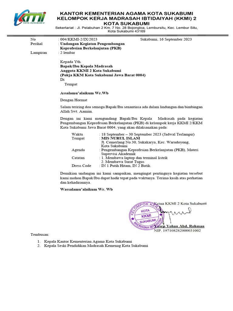 004 Surat Undangan PKB KKMI 0004 | PDF