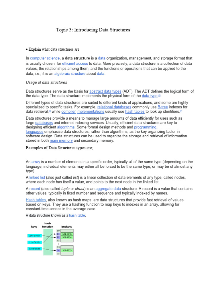 Introducing Data Structures | PDF | Data Structure | Data Type Introducing Data Structures | PDF | Data Structure | Data Type