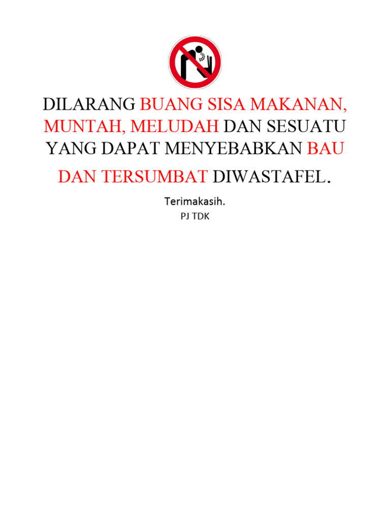 Dilarang Buang Sisa Makanan | PDF