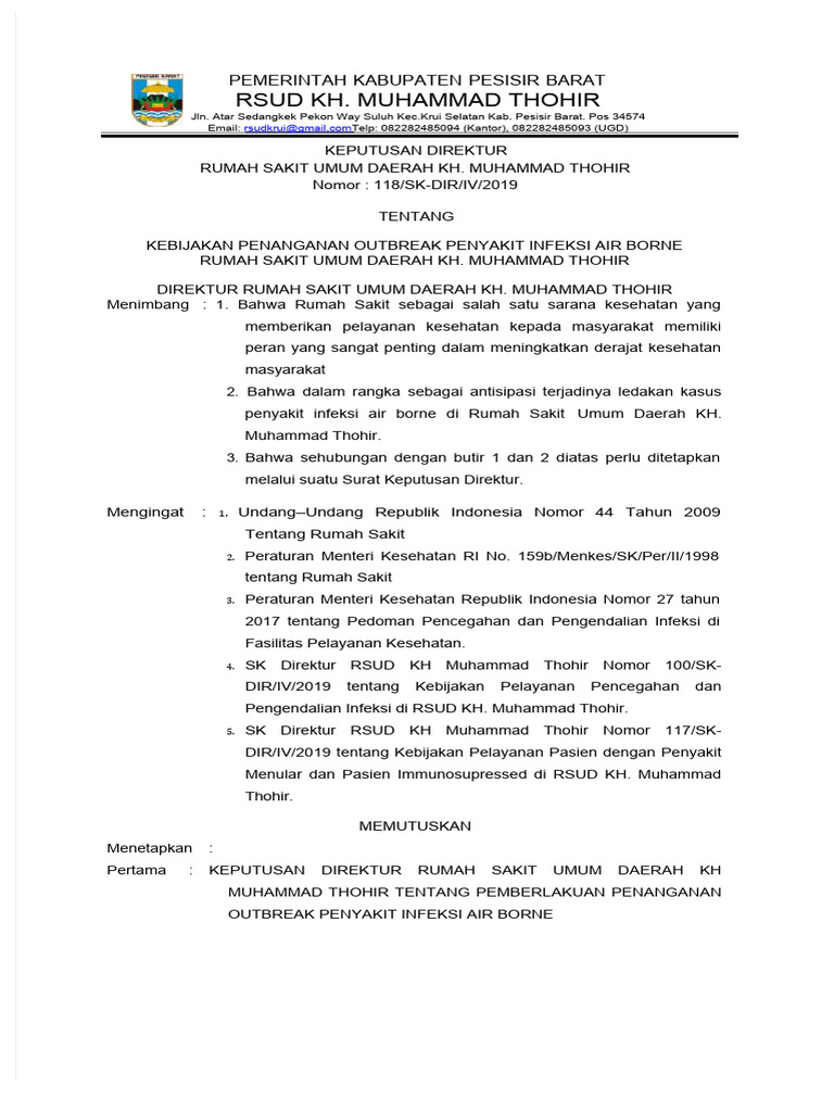 PDF Ppi 83 Sk Outbreak Infeksi Airborne | PDF