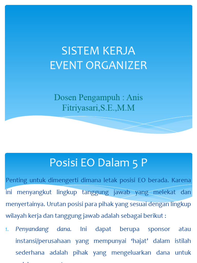 p3 Sistem Kerja Eo | PDF