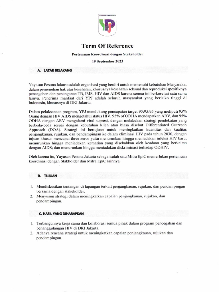 TOR Pertemuan Stakeholder 2 | PDF